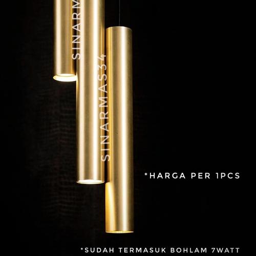 Jual Lampu Gantung MatchStick 60cm Brass Gold Lampu Tabung Pantry Set ...