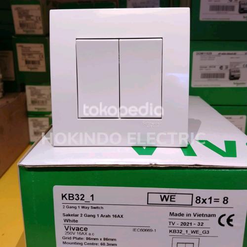 Jual SAKLAR SERI SCHNEIDER VIVACE 2 GANG KB32-1/ KB32_1 SNI ORIGINAL ...