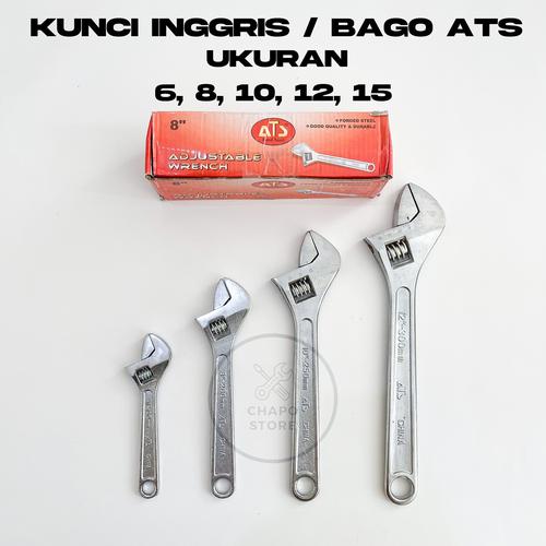 Jual Kunci inggris ATS 6 8 10 12 15 inch adjustable wrench kunci bago ...