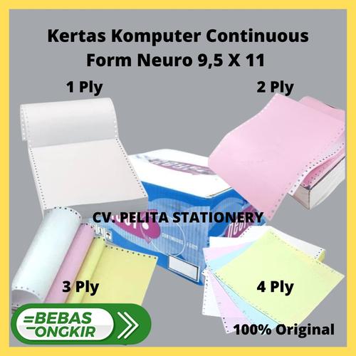 Jual Kertas Neuro Continuous Form 9 1/2 X11 Full dan Bagi 2 NCR K 1,2,3,4,5 - 2 Ply (K2), Full ...