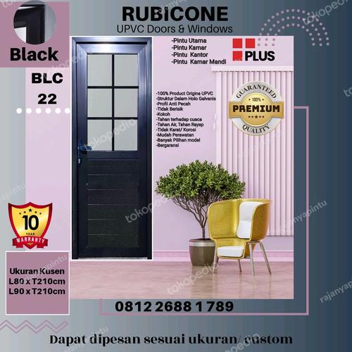 Jual Pintu Utama/Kamar/Kantor UPVC Rubicone-BLC 22-Black/Hitam - L80 x ...