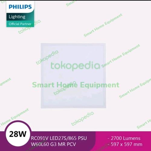 Jual Philips Lampu Panel Led RC091V G3 28W led 27S/865 PSU W60L60 G3 MR ...