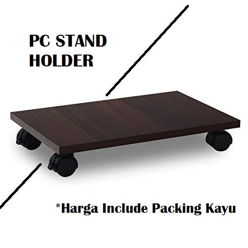 Promo Wooden CPU Stand CPU holder Flat dengan roda - 40 x 23 x 7 cm ...