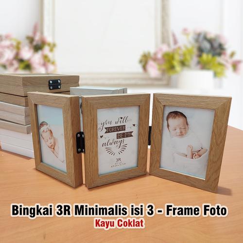 Jual FRAME FOTO MINIMALIS 3R isi 3 in 1 - PAJANGAN MEJA - COKLAT KAYU ...