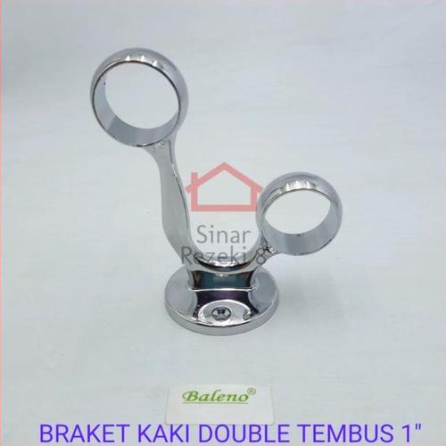 Jual Bracket Kaki DOUBLE Tembus 1 inch 25 mm Pipa Bulat Stainless ...