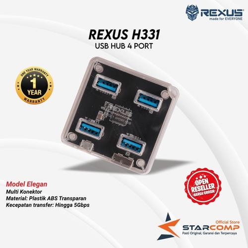 Jual Rexus H331 4 port USB HUB 3.1 5 Gbps ports & Converter Type C H ...