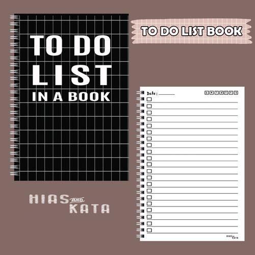 Jual To Do List In a Book Daily checklist Black Grid A5 - Kota ...
