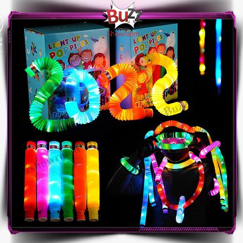 Promo Light Up Pop Tubes Pipes Mainan Lampu Stick Pipa Selang Fidget ...