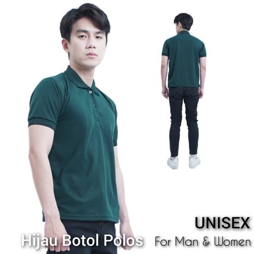 Jual Kaos Polo Hijau Botol Polos / Kaos Kerah / Poloshirt / Polo Unisex ...