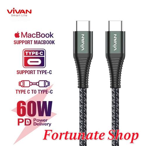 Jual VIVAN Kabel Data KPD100s 100CM USB-C to USB-C Cable PD 60W 3A Type ...