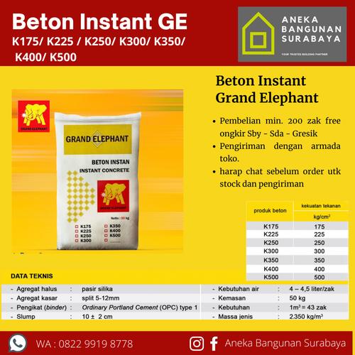 Jual Beton Instant Grand Elephant GE 50kg - K500 - Kota Surabaya ...