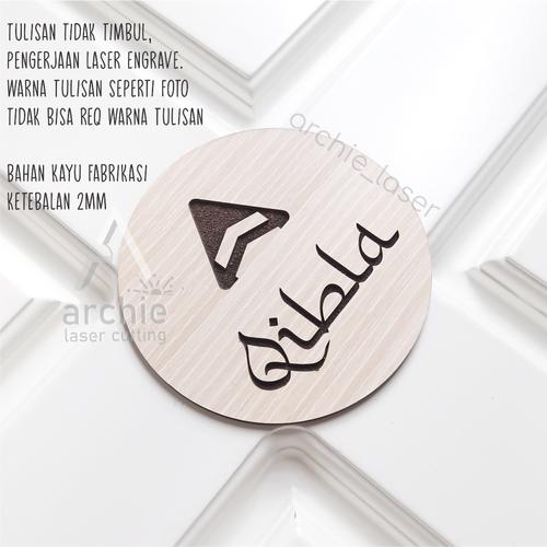 Jual Penanda Kiblat Kayu Bulat / Sign Board Kiblat Signage - TEAK MUDA ...