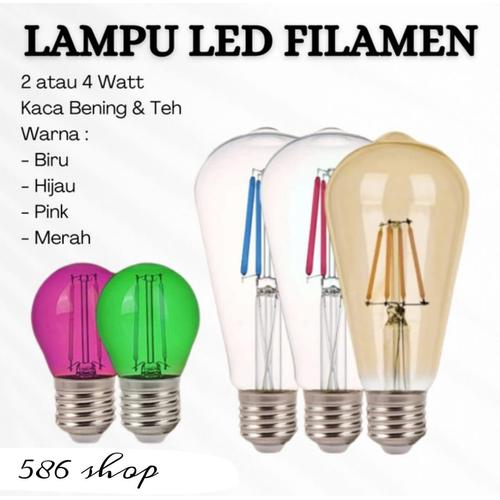 Jual LAMPU LED FILAMEN 2W/4W BOHLAM PIJAR EDISON CAFE DEKORASI E27 - 2W ...