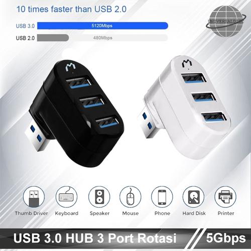 Jual Mediatech USB Hub 3 Port Ver 3.0 Rotasi 180 Derajat High Speed ...