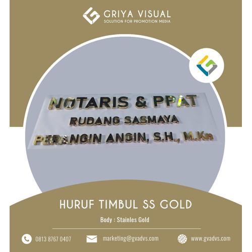Jual HURUF TIMBUL STAINLESS GOLD ( NOTARIS PPAT ) - Jakarta Selatan ...