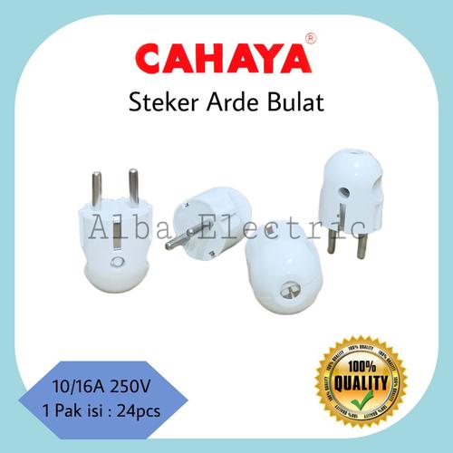 Jual Steker Arde CAHAYA Kepala Colokan Bulat Listrik Putih SNI SC-301 ...