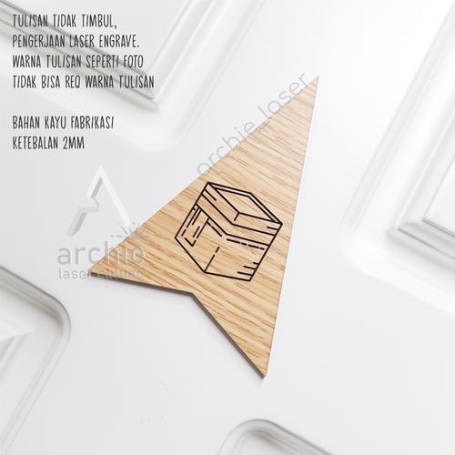 Jual Penunjuk Arah Kiblat Kayu Gravir / Sign Board Kiblat Signage - OAK ...