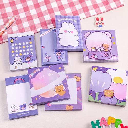 Jual STICKY NOTE INS AESTHETIC MEMO PAD PUPLE CARTOON CUTE KAWAII RT68 ...