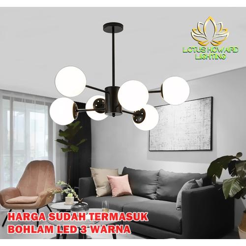Promo LAMPU HIAS GANTUNG MODERN MINIMALIS LED TYPE LH9590-6 LAMPU LED ...