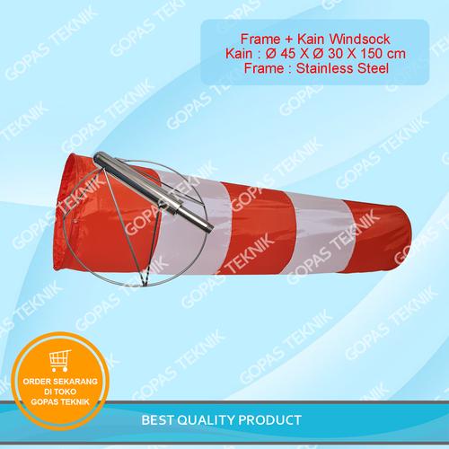 Jual Windsock dan Frame stainless steel 45 cm kombinasi orange dan ...