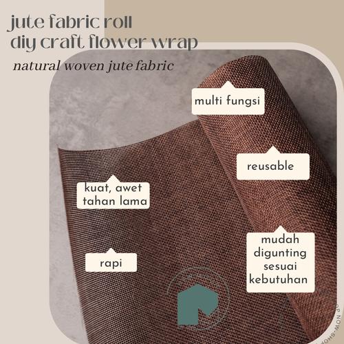 Promo PER ROLL Kain Goni Pita Goni Jute Burlap natural dekorasi bunga ...