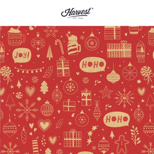 Jual Kertas Kado Natal Harvest / Wrapping Paper Xmas Shining - Red ...