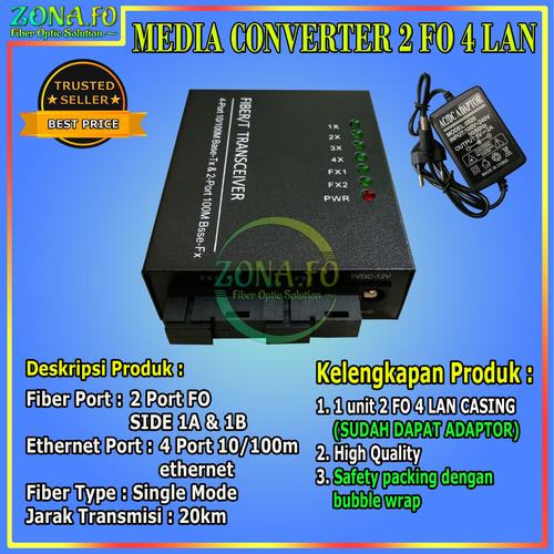 Promo Media Converter 2 Port FO 4 Port LAN 10/100 Full Casing / 2 FO 4 LAN - Kota Tangerang ...