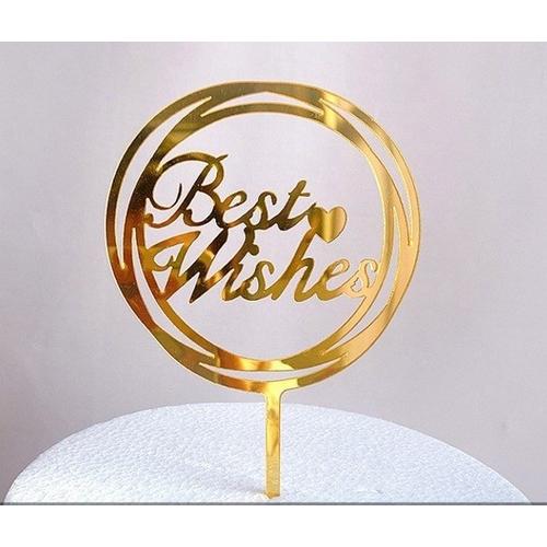 Jual CTA06 Cake Topper Best Wishes Ucapan Selamat Dekor Kue Decoration
