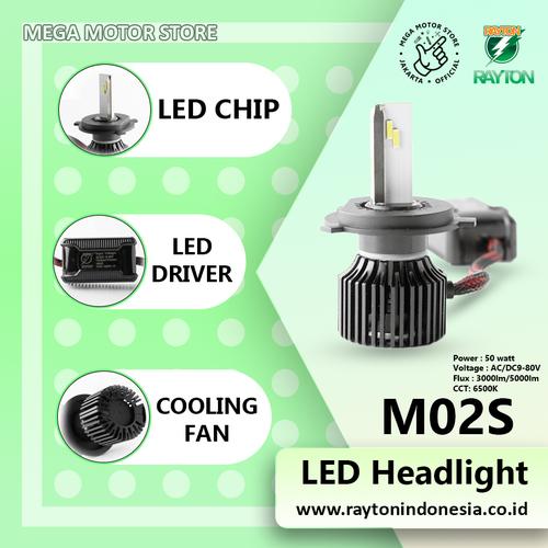 Jual Lampu Motor RTD RAYTON M02S H4 2 Sisi 50 Watt Headlamp LED ...