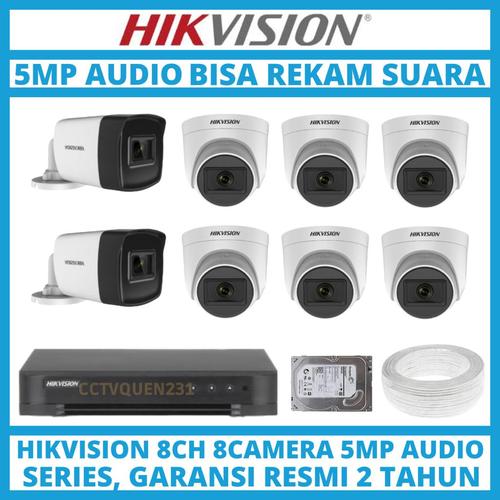 Jual PAKET CCTV HIKVISION 5MP 8 CHANNEL 8 CAMERA TURBO HD KAMERA CCTV ...