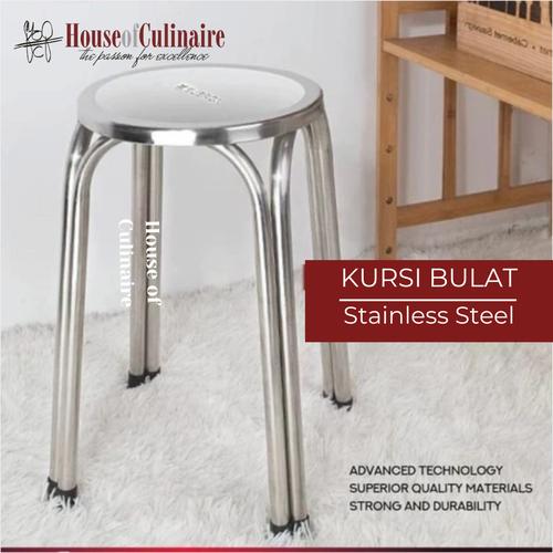 Jual Bangku Kursi Bulat Stainless Steel Bangku Kursi Kedai Baso - Kota ...