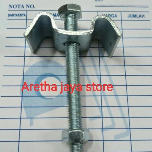 Jual klem grating / klem penjepit galvanis + baut mur galvanis m8x70mm ...