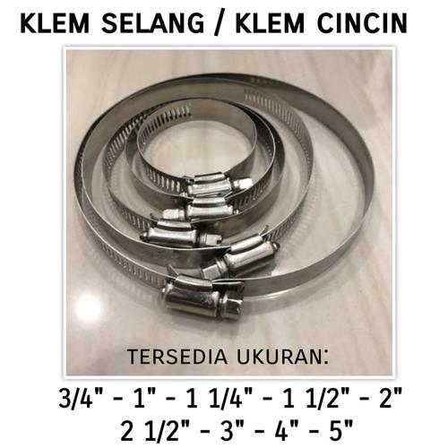 Jual Klem Selang Berbagai macam ukuran dari 1/2" - 8" - 1/2" - Kota ...