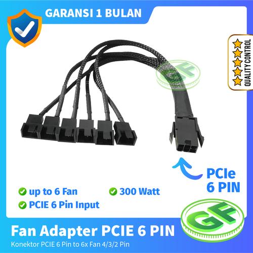 Promo Adapter Fan Splitter PCIe 6 Pin to 6 Fan (6 x 4 pin) Konektor ...