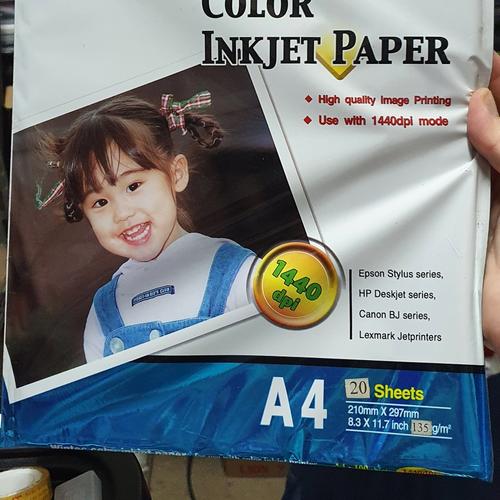 Jual color inkjet paper a4 isi 20 sheet wintech kertas photo foto ...