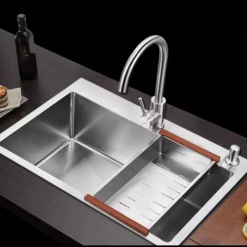 Jual Kitchen sink 1 lobang besar 75x45 /Kitchen sink 7545 stainless sus ...