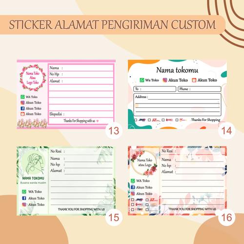 Jual Stiker alamat pengiriman custom / label pengiriman alamat custom ...