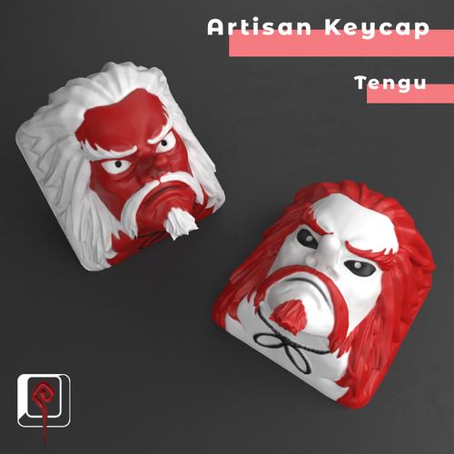 Jual Artisan Keycap - Tengu - mechanical keyboard - White red - Kab ...
