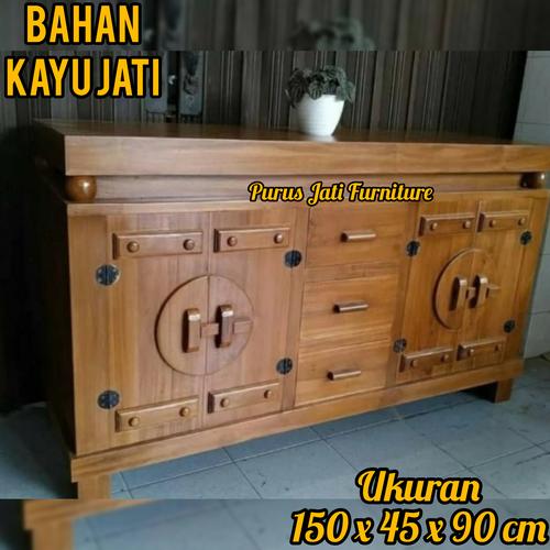 Jual Meja Buffet Tv Rak Koboy Klasik Kayu Jati Harga Murah Panjang 150 ...