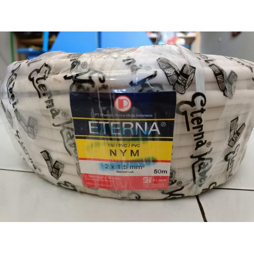 Jual Kabel Listrik Tunggal Kawat ETERNA NYM 2x1,5mm Roll 100M 50M SNI - 50 Meter - Kota Makassar ...