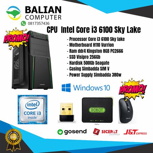 Jual Komputer / PC Rakitan Intel Core i3 gen 6 Sky lake Ram 8Gb SSD 256 ...