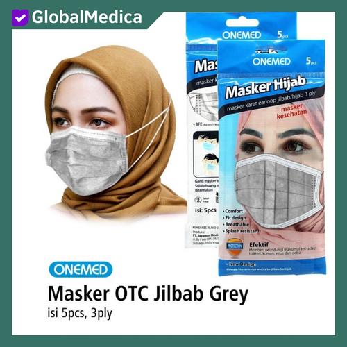 Jual Surgical Mask Hijab 3ply Masker Hijab - Onemed - Hijau - Kota ...