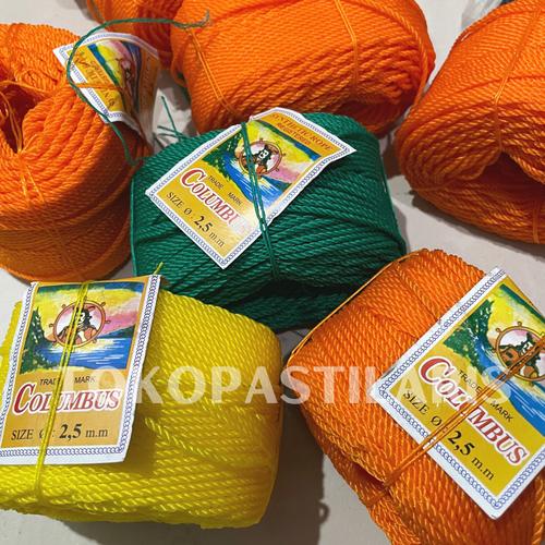 Jual Tali Tambang 2.5mm / Tali Tambang Kecil 2.5mm HITAM Colombus BAGUS ...