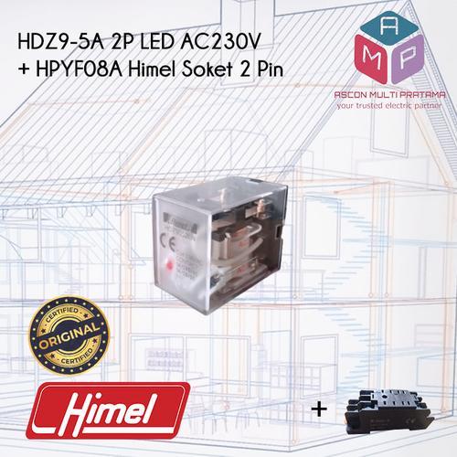 Jual HIMEL RELAY AC HDZ9052LN-HDZ9-5A 2P LED AC230V + HPYF08A- Socket 2 ...