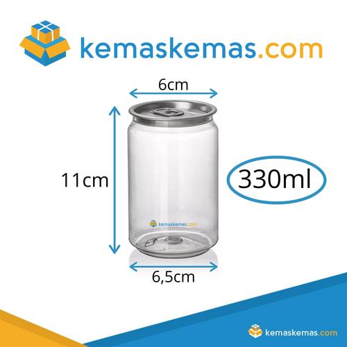 Jual Botol Plastik PET Can 330ml Kaleng Minuman Soda Coffee Beer Food ...