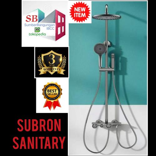 Jual shower column Grey carbon Subron 398Q set tiang shower LED Eropa ...