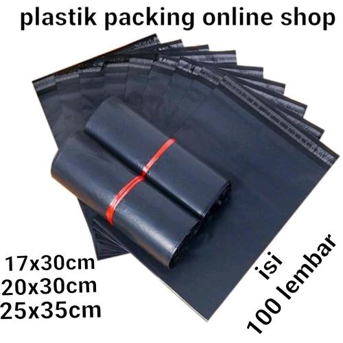 Jual plastik packing hitam 100 lembar plastik polymailer 100lembar ...