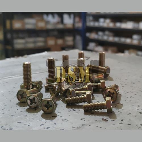 Jual Baut 12 Dwi Fungsi M8x15 / BAUT AKI KUNING BMK Hex Bolt Dual ...