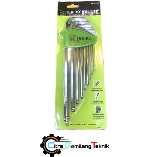 Jual Tekiro ball point hex key long set 9 pcs/ kunci L panjang bulat ...