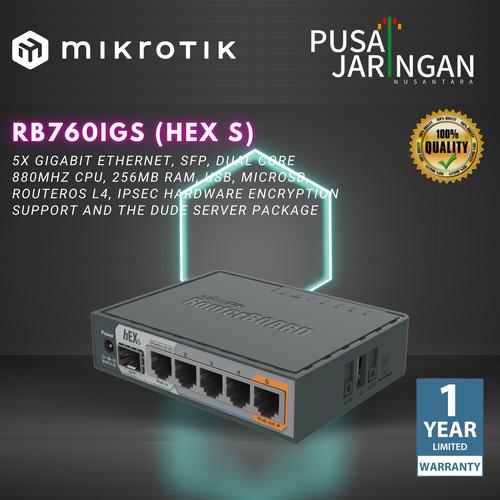 Jual MIKROTIK RB760iGS (hEX S) 5port gigabit ethernet 10/100/1000 ...